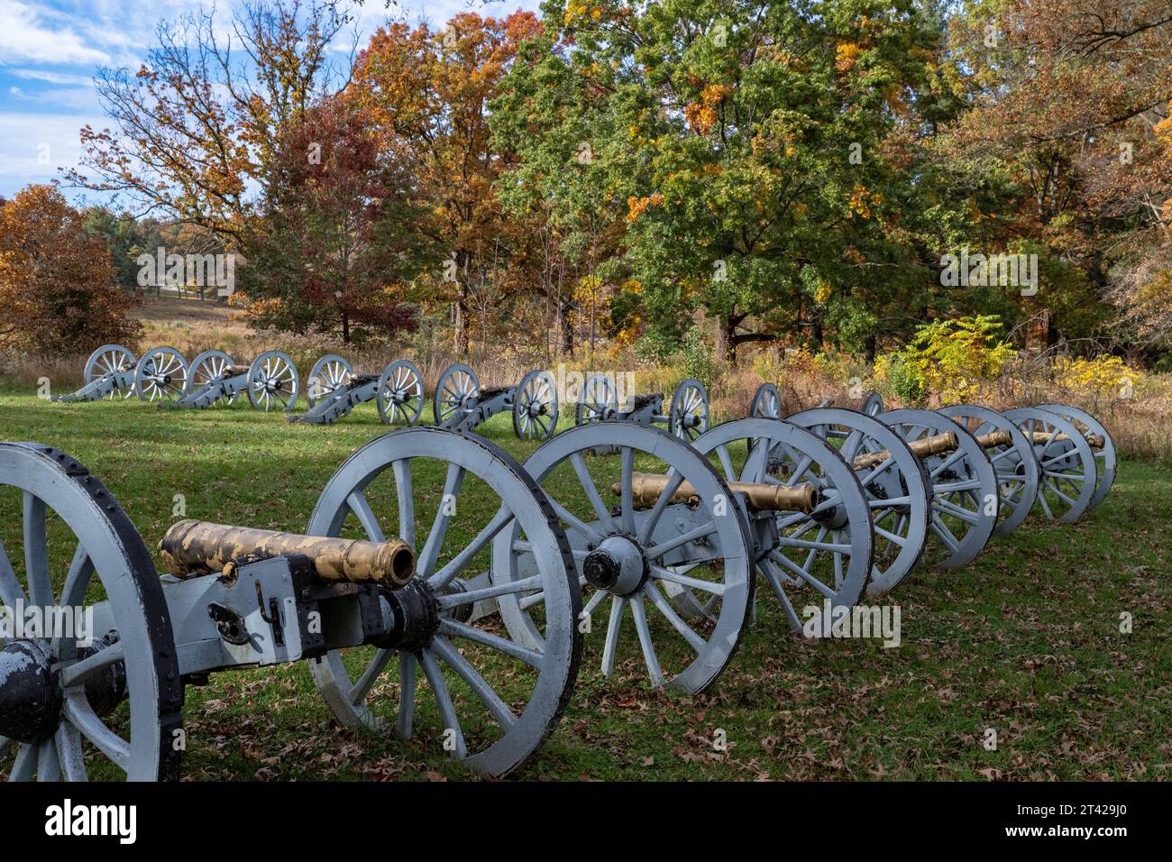 Valley Forge, PA USA 27th, Oct. 2023 - Replica cannons in Artillery ...