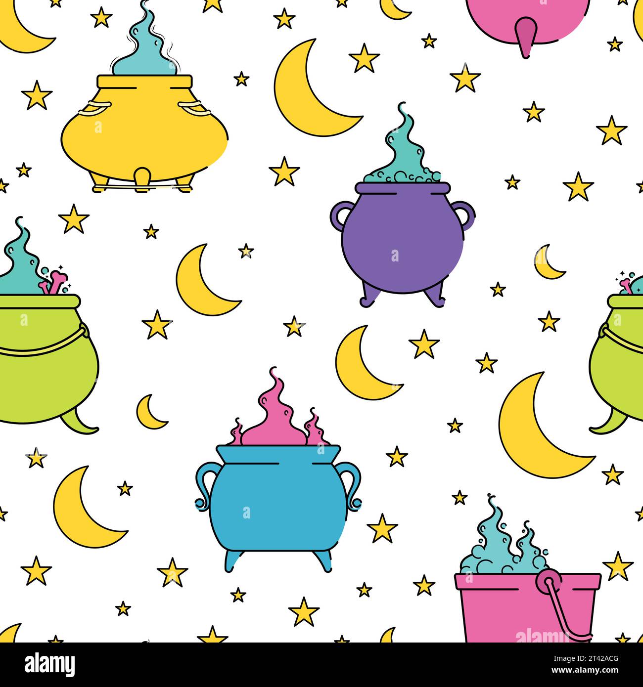 Halloween witch cauldrons pattern background Vector Stock Vector Image ...