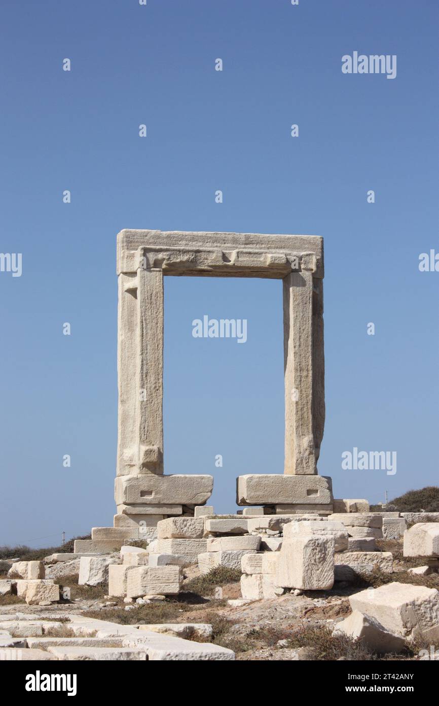 The Portara of the Temple of Apollo on the island of Naxos in The ...