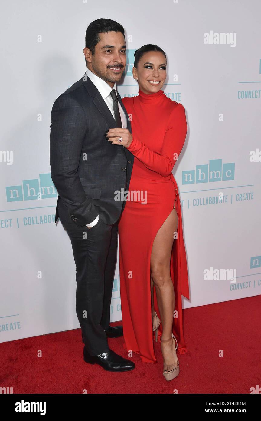 Wilmer Valderrama, left, and Eva Longoria arrive at the National Hispanic Media Coalition Impact ...