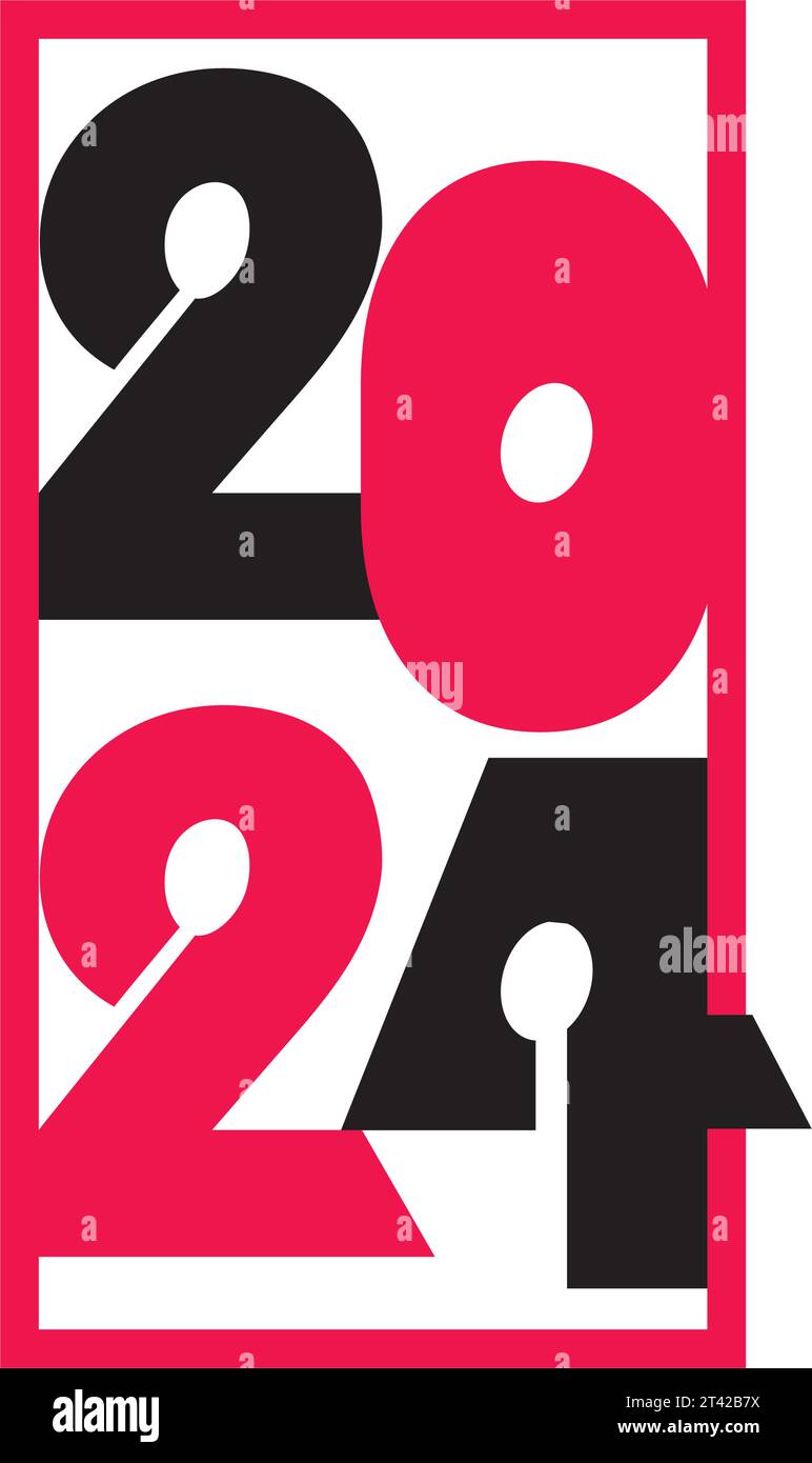 2024 number calligraphy isolated Stock Vector Image & Art - Alamy