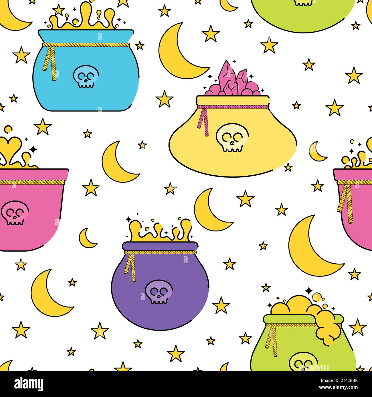 Halloween witch cauldrons pattern background Vector Stock Vector Image ...