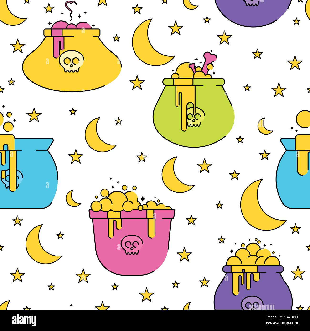 Halloween witch cauldrons pattern background Vector Stock Vector Image & Art - Alamy