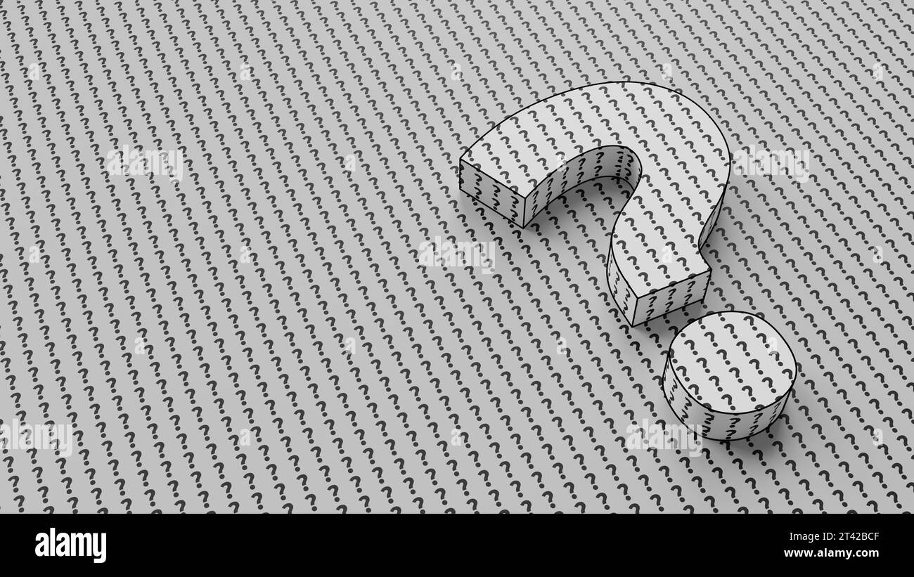 Concept background with minimal question mark symbol, 3d rendering Stock Photo - Alamy