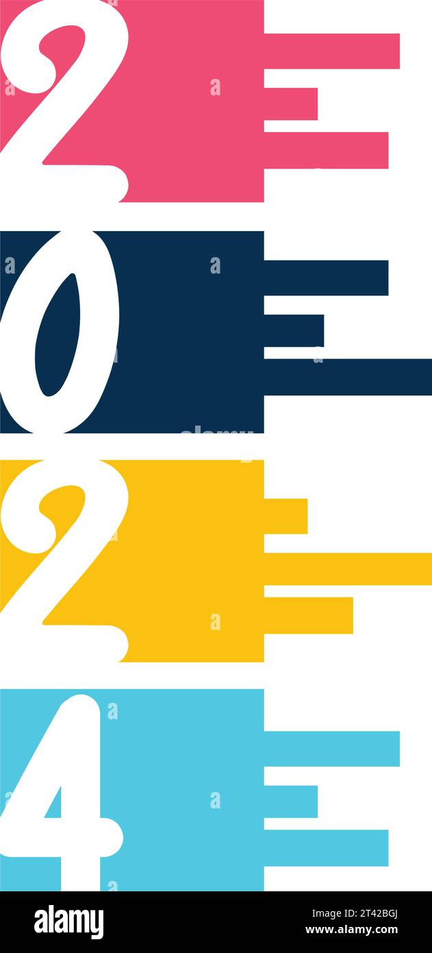 2024 number template design Stock Vector Image & Art - Alamy