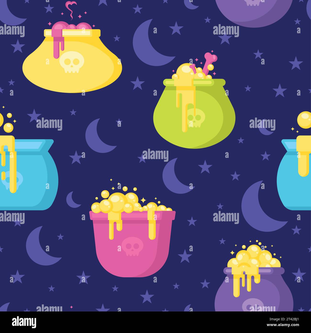Halloween witch cauldrons pattern background Vector Stock Vector Image & Art - Alamy