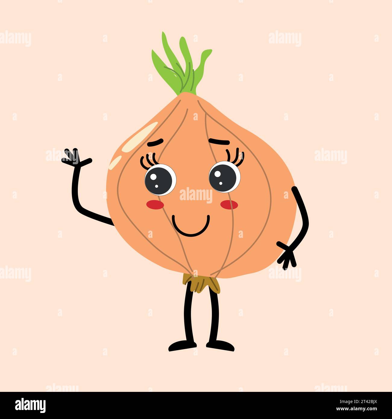 Single Standing cute Onion say hello Stock Vector Image & Art - Alamy