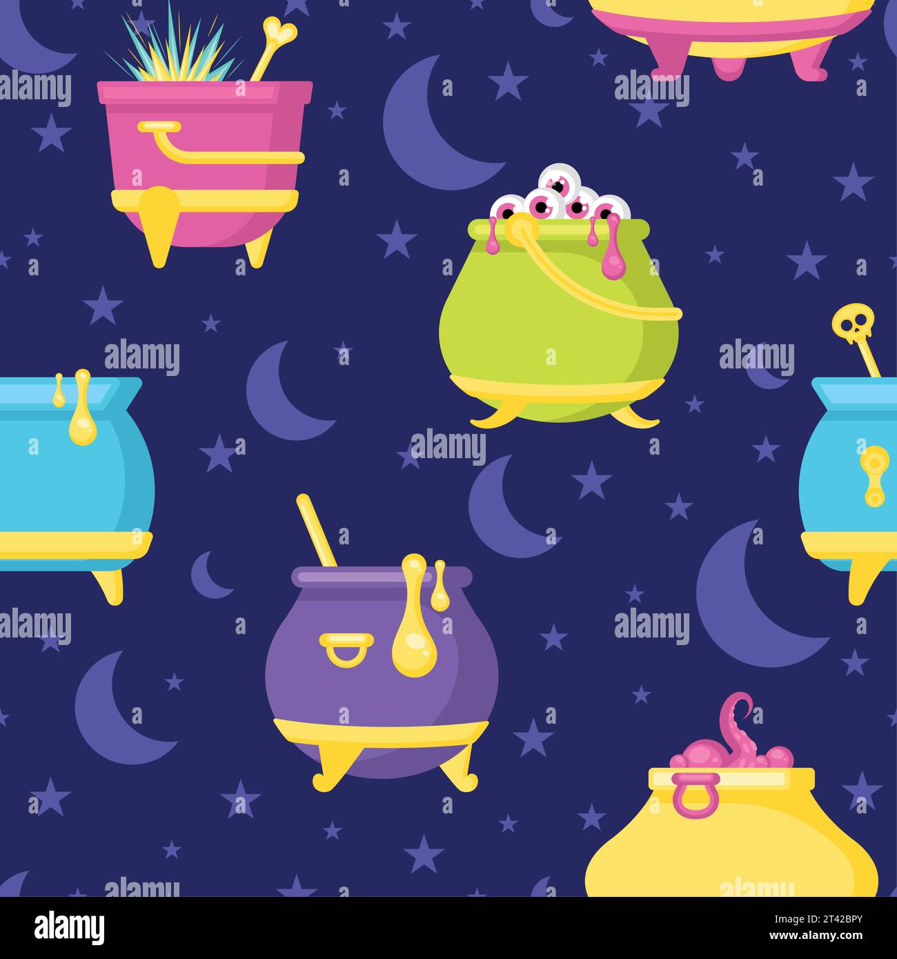 Halloween witch cauldrons pattern background Vector Stock Vector Image & Art - Alamy