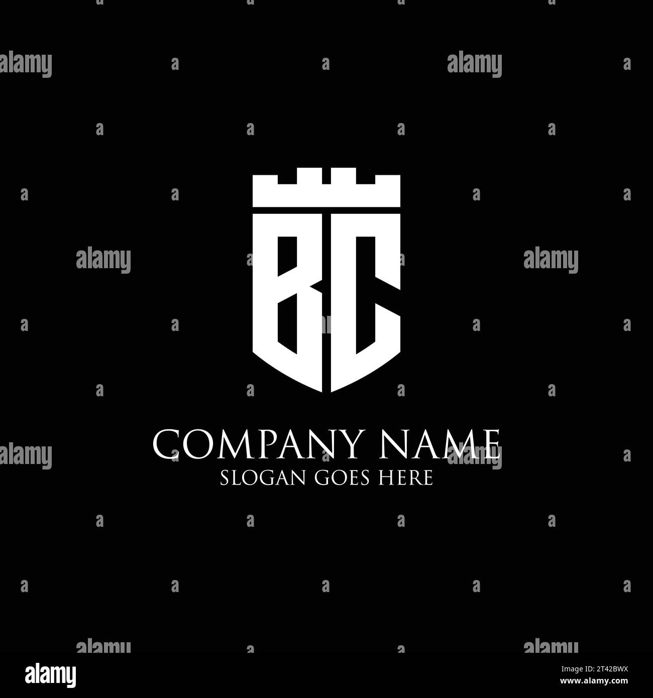 Bc initial shield logo design inspiration crown Vector Image Stock ...