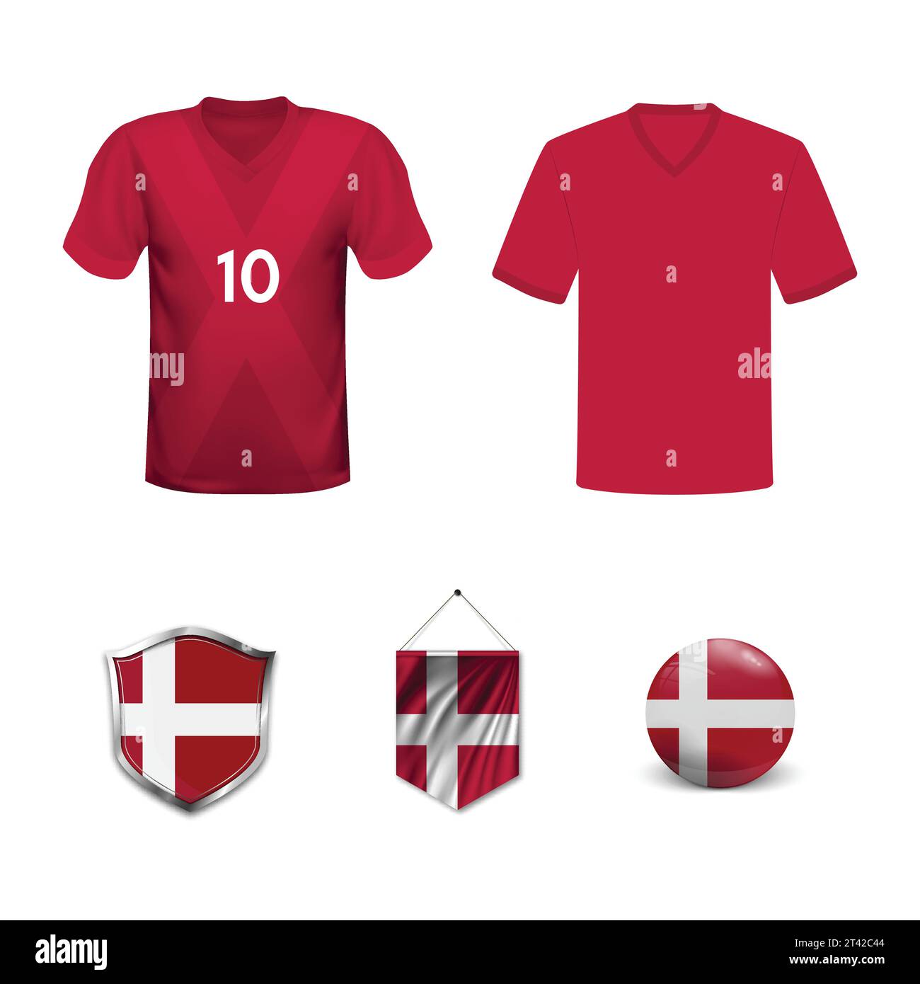 Denmark soccer jersey kit with team line up board Vector Image Stock ...