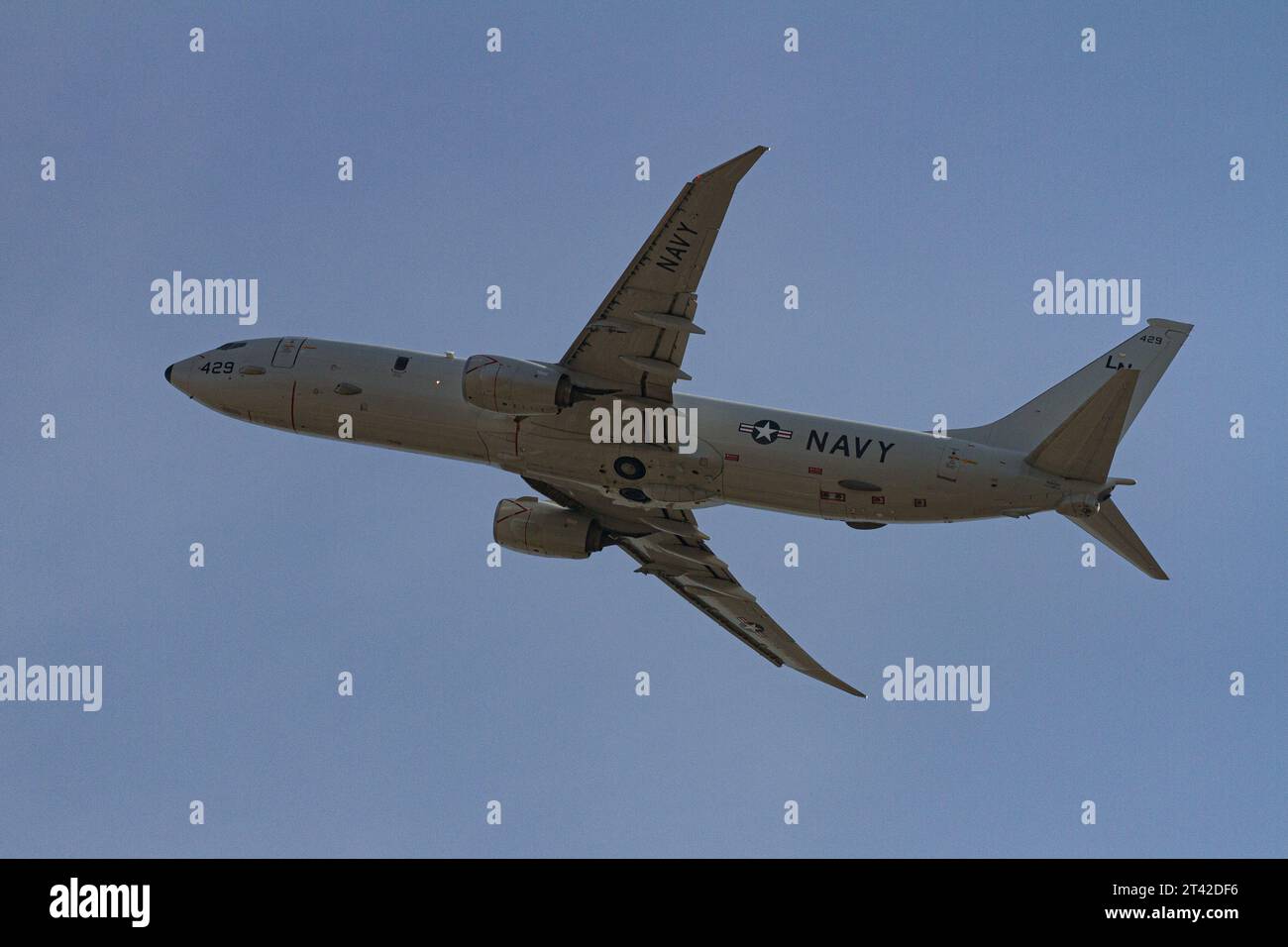 A Boeing P8A Poseidon multi-mission maritime patrol aircraft with US ...