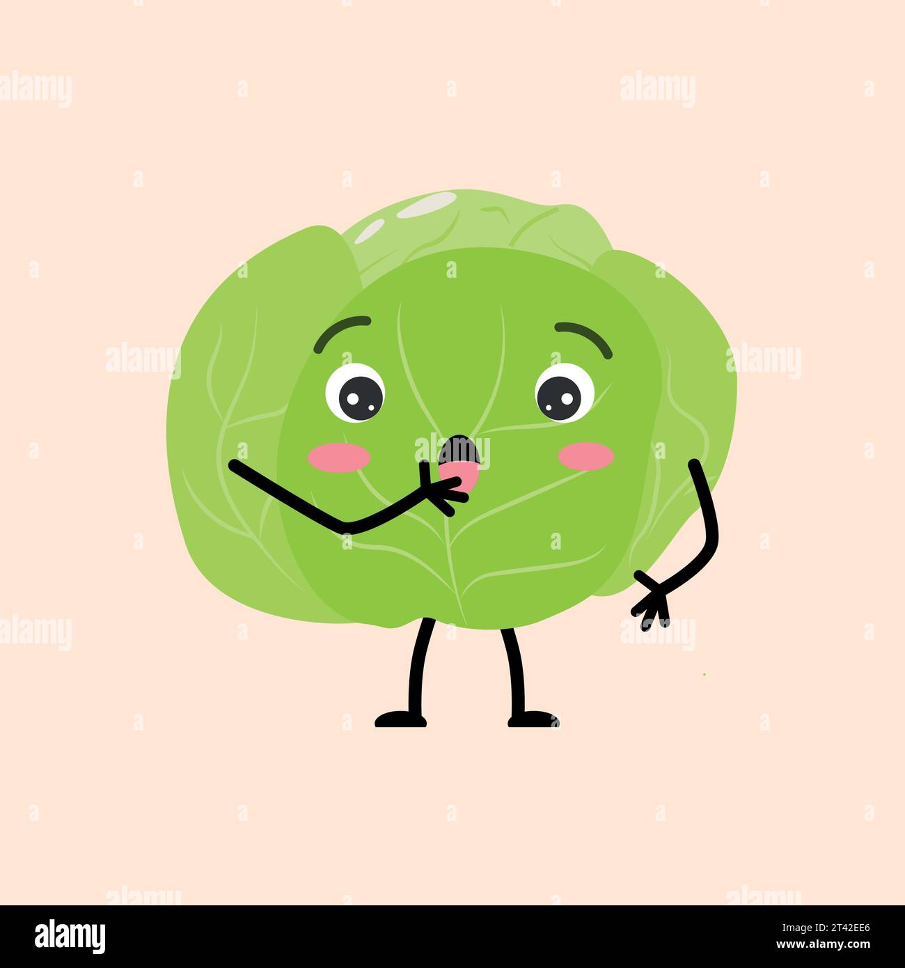 surprised cabbage - cartoon mascot character Stock Vector Image & Art ...
