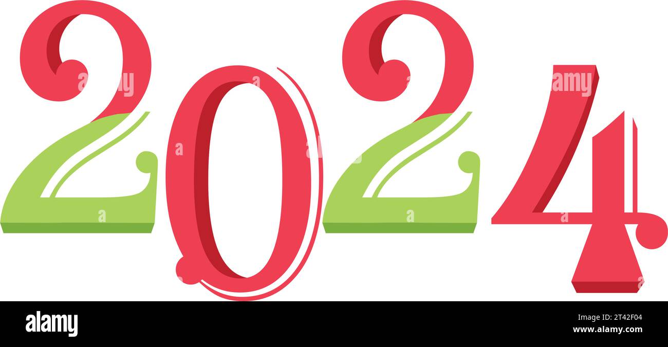2024 number font design Stock Vector Image & Art - Alamy
