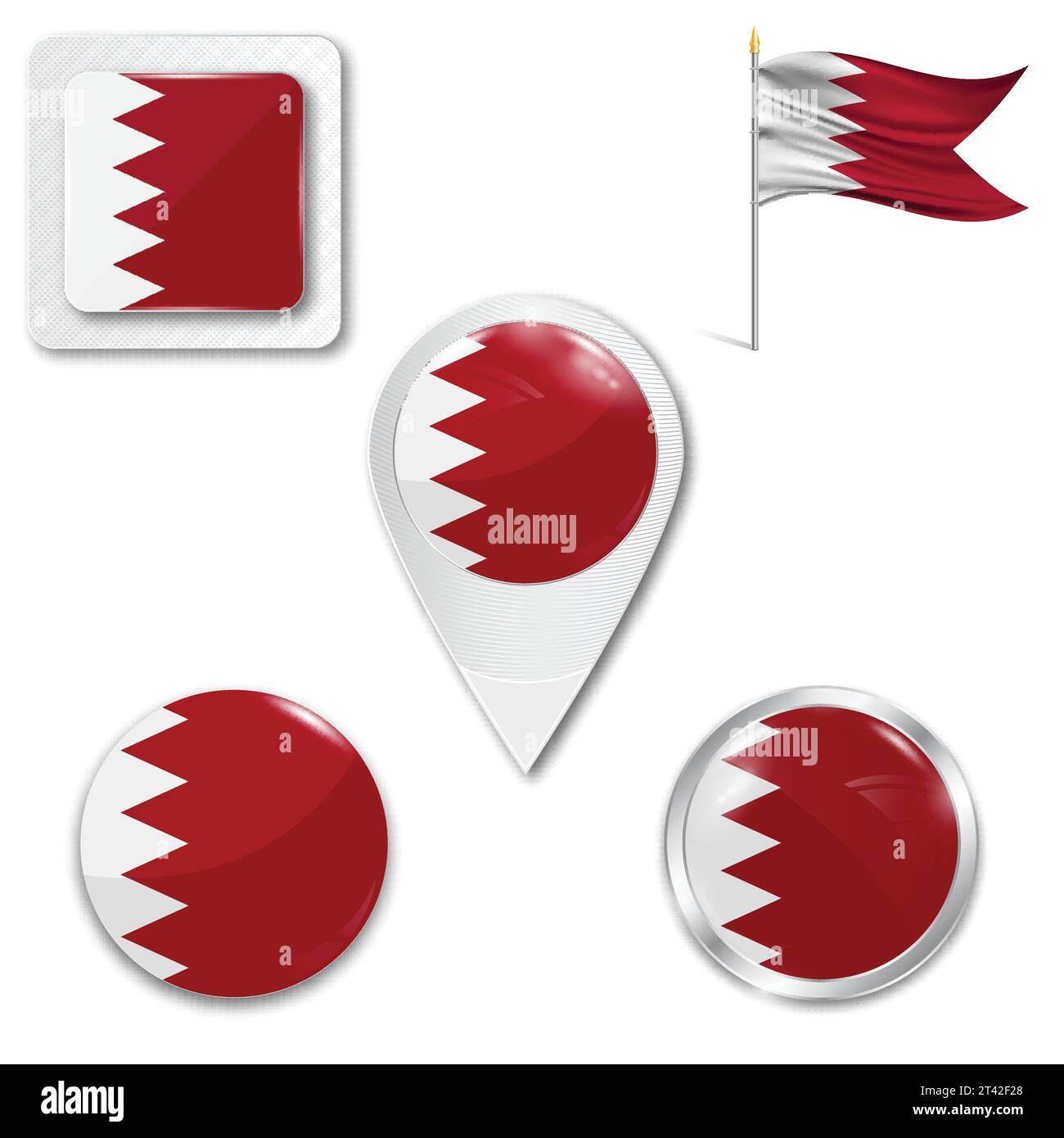 Original and simple bahrain flag isolated Vector Image Stock Vector ...