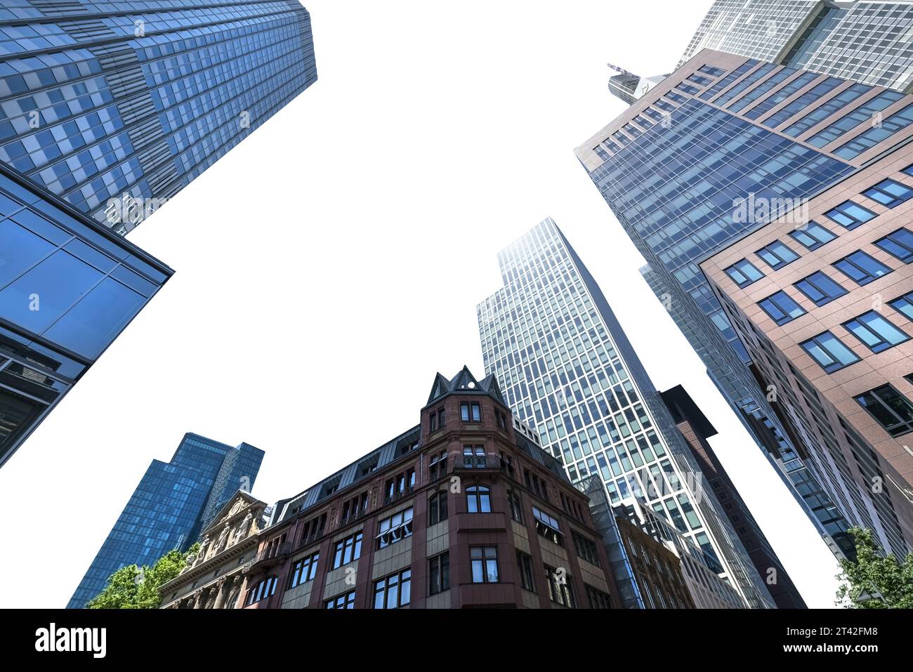 the contrast between old and modern buildings in the city center of ...