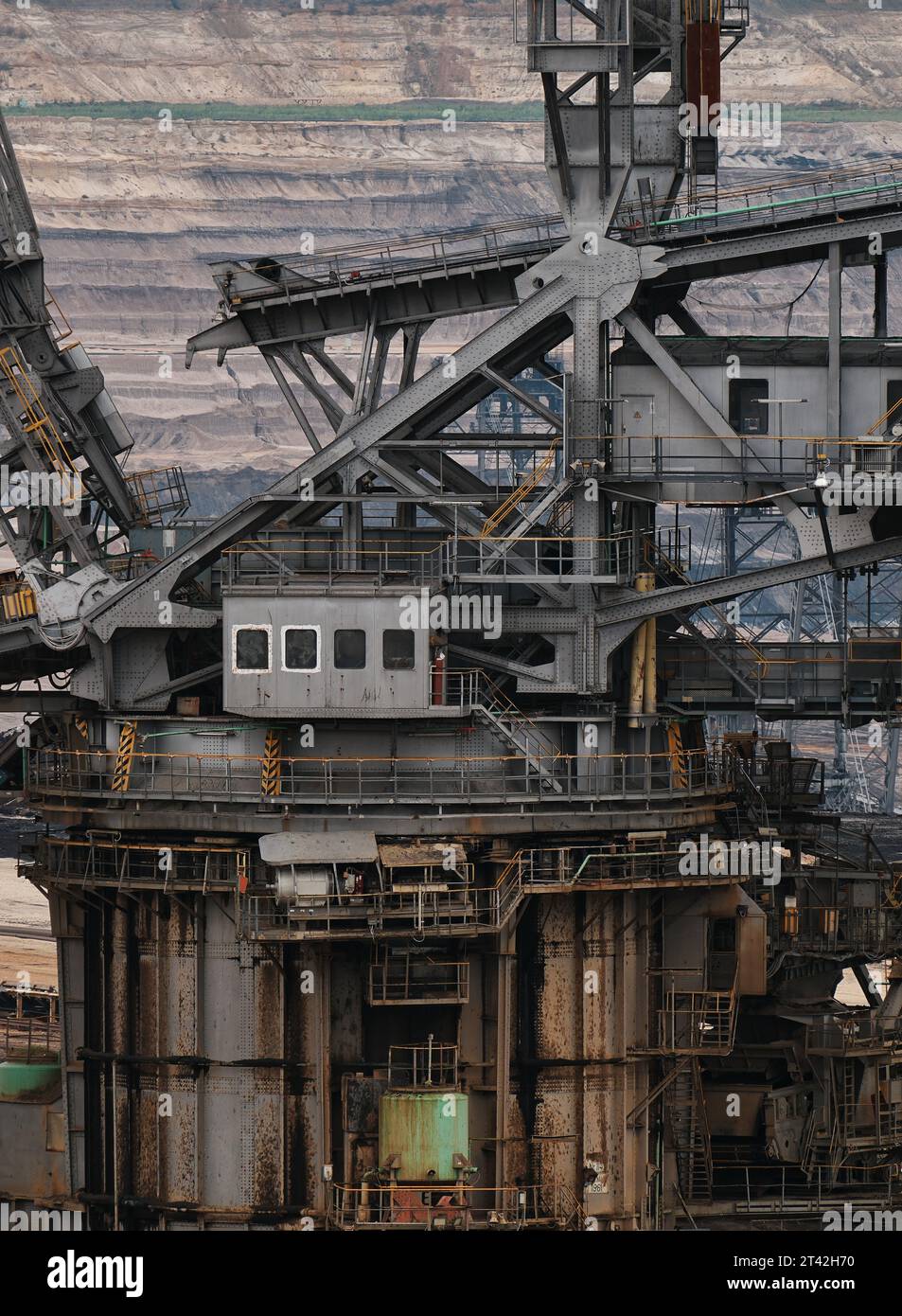 The center part of a large-scale excavator in brown coal opencast ...