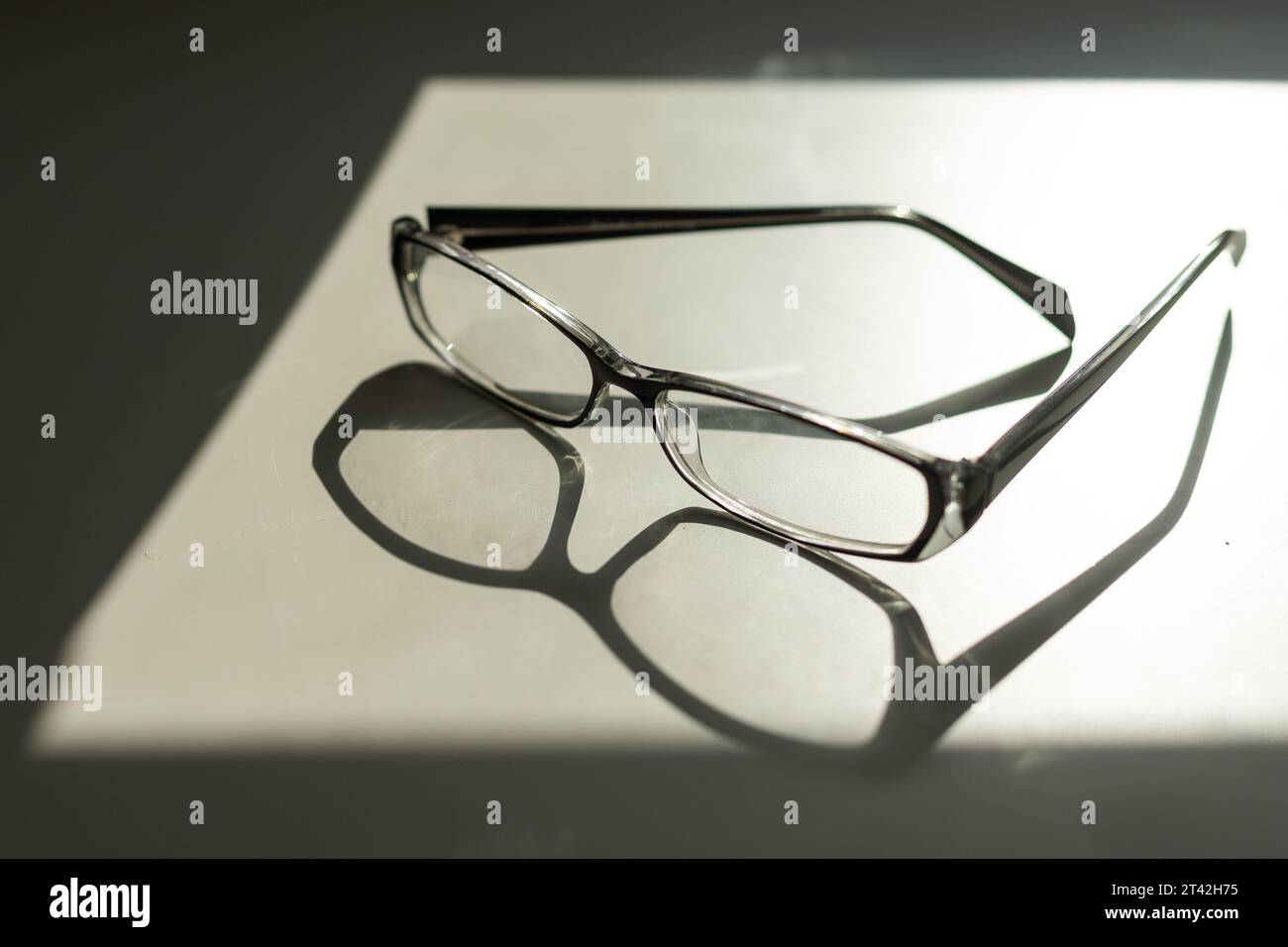 Black frame eyeglasses isolated on white background, Myopia, Short ...