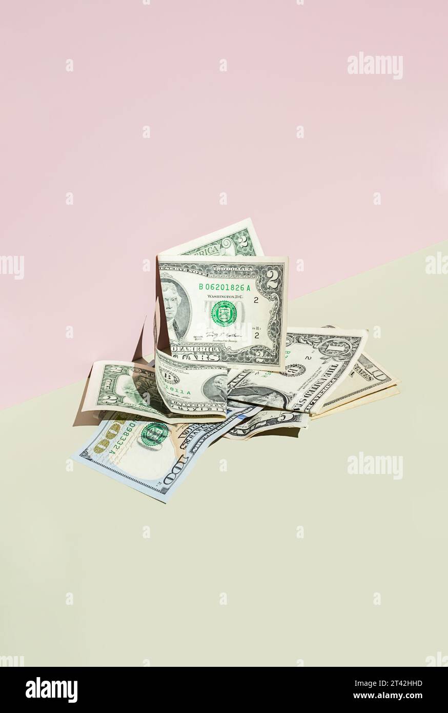 US dollar currency. Creative still life Stock Photo - Alamy