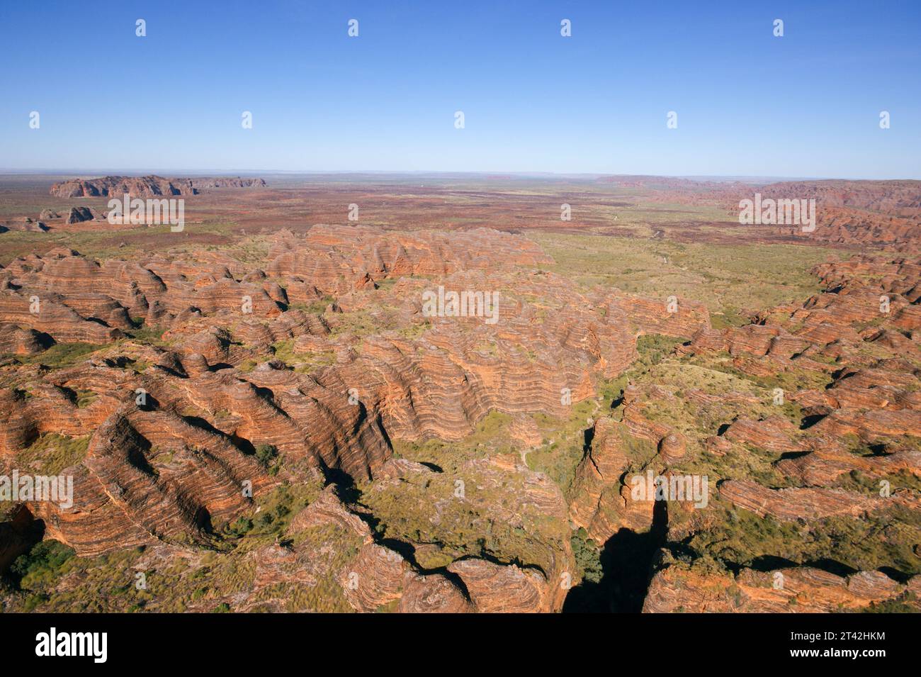 Aerial view of the famous beehive domes of the Bungle Bungle ranges ...