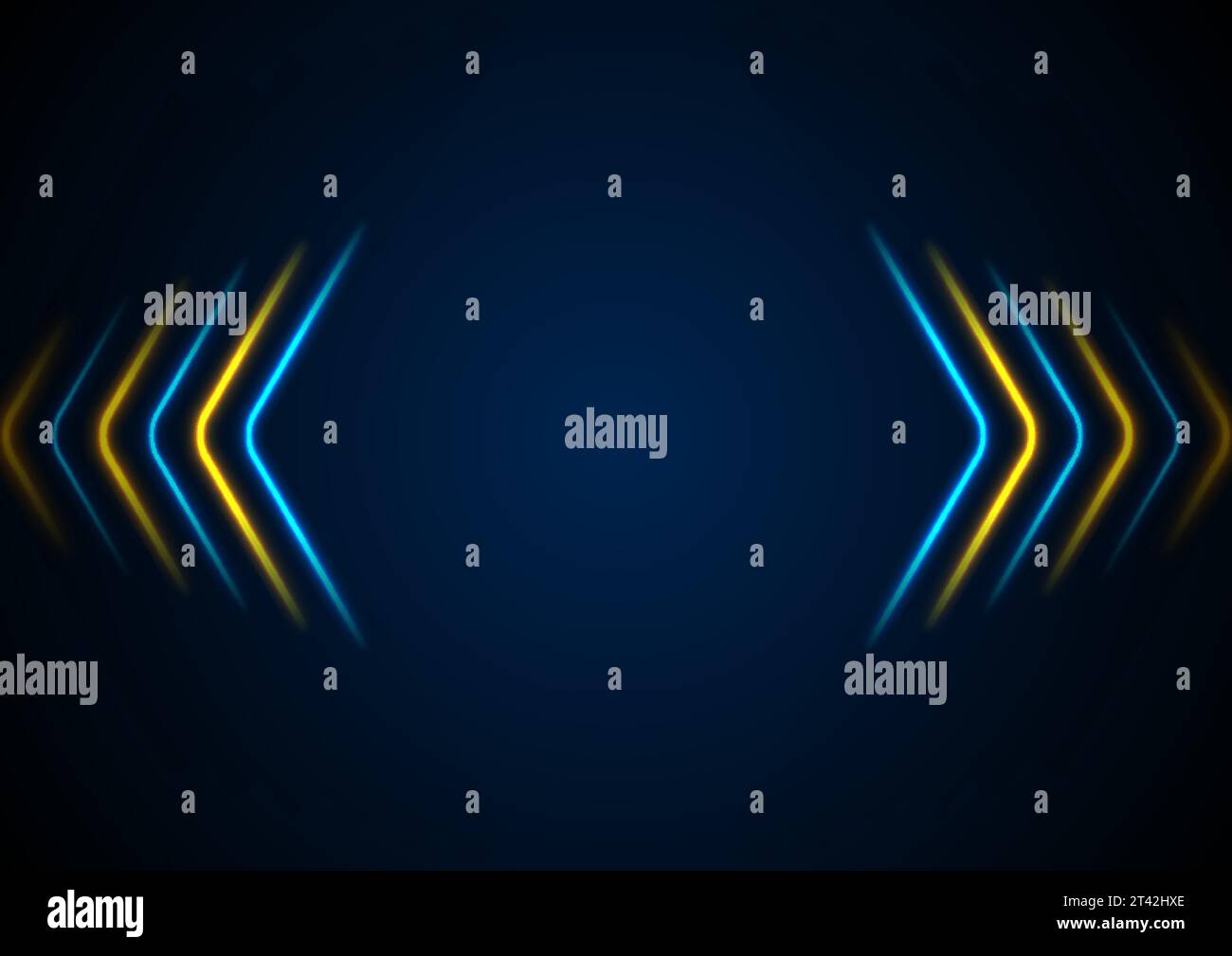 Bright blue yellow abstract neon arrows tech graphic design. Futuristic ...
