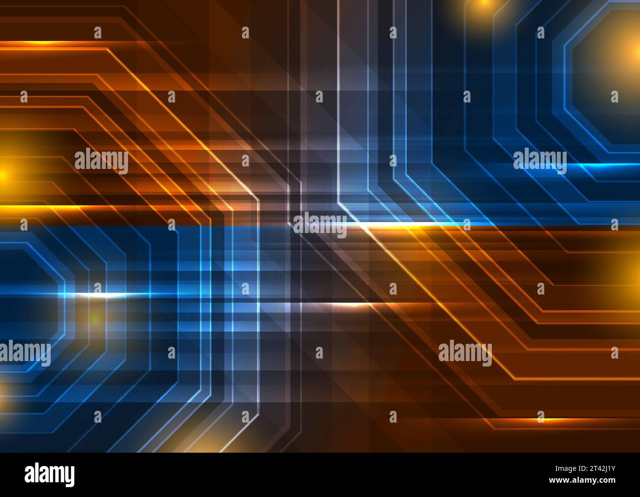 Colorful glowing neon technology graphic design. Abstract geometric ...