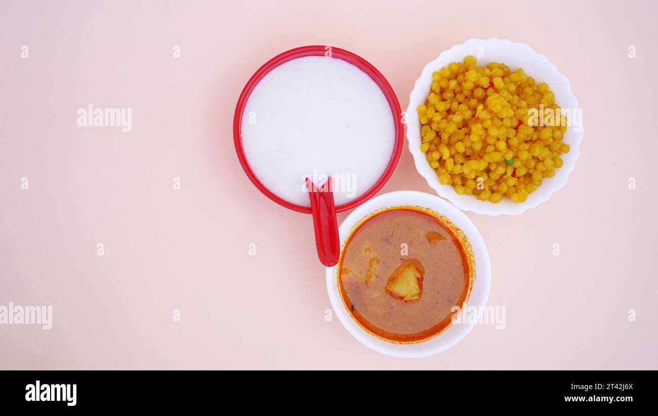 Boondi rabri milk kheer. Indian, bangali dessert mithai. Traditional ...