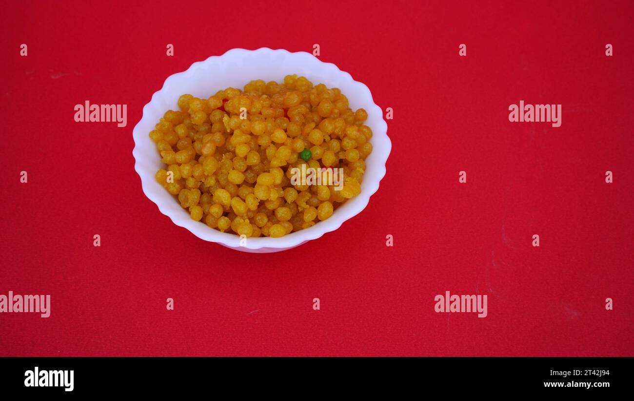 Besan Boondi Also Called Buniya, Boondia, Boondiya, Bunia Are Famous ...