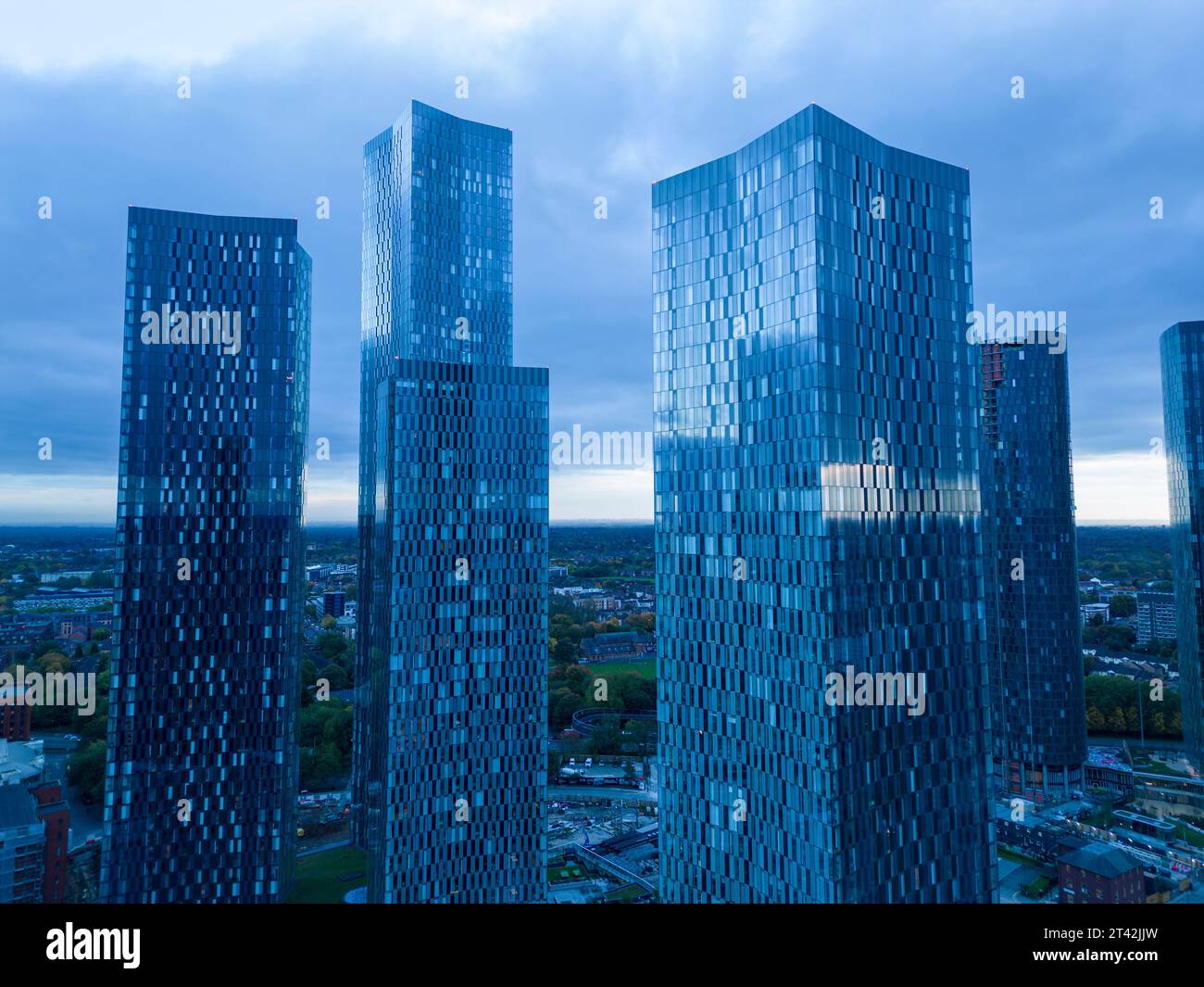 Aerial view of Deansgate Square, Luxury Apartments in Manchester city ...