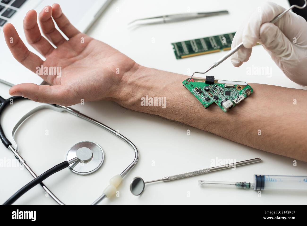 Bionic microchip inside human body - future technology and cybernetics ...