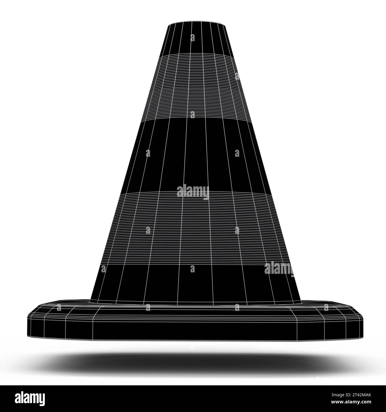 Set of traffic cones for under construction road work isolated on white ...