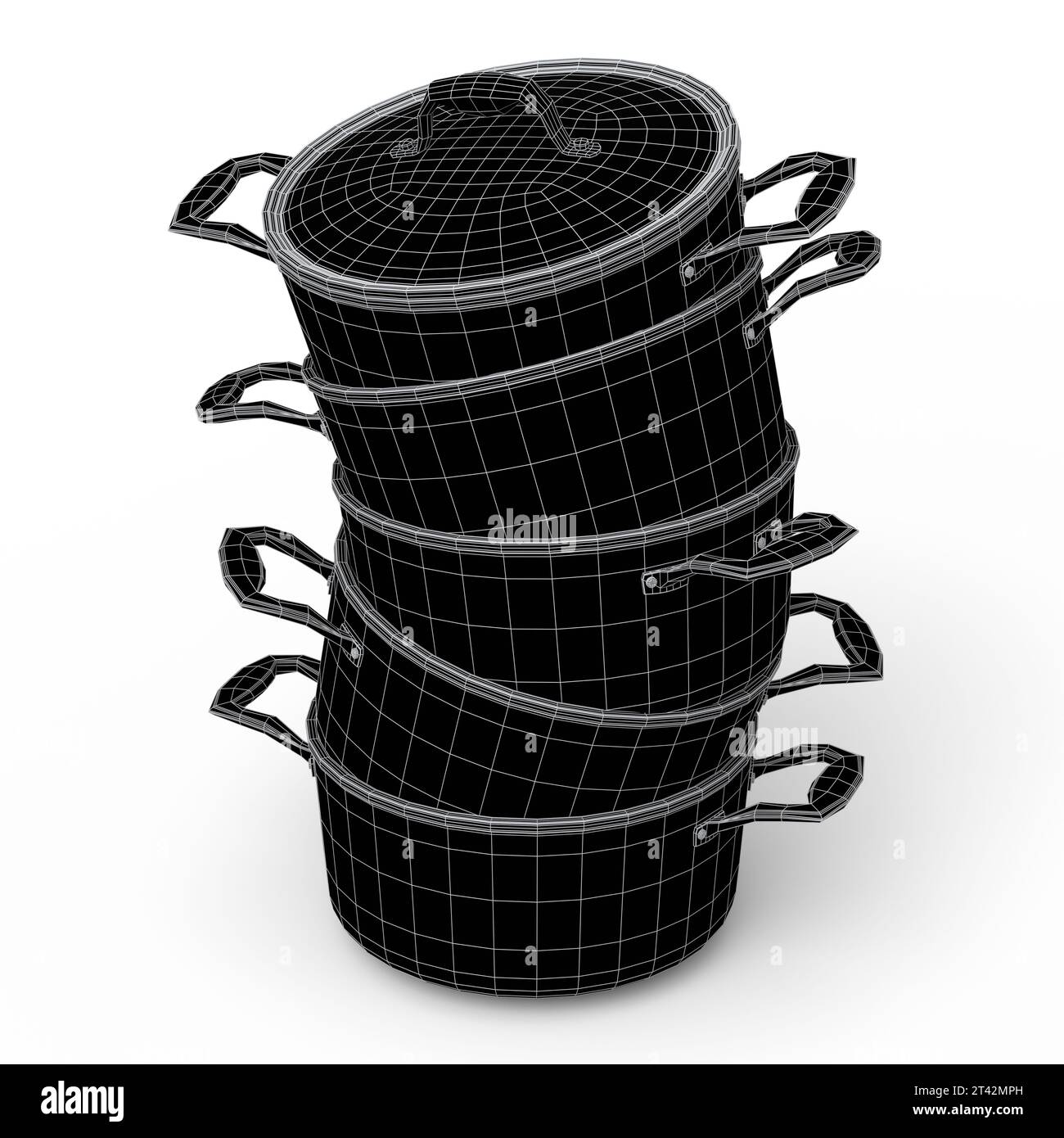 Set of stainless steel stewpot, frying pan and chrome plated cookware ...