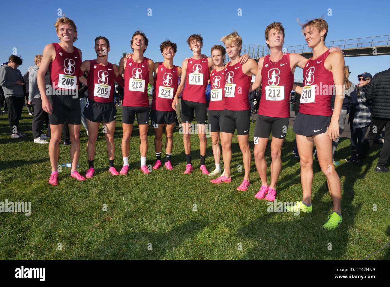 Members of the Stanford Cardinal men's team Zane Bergen (206), Liam ...