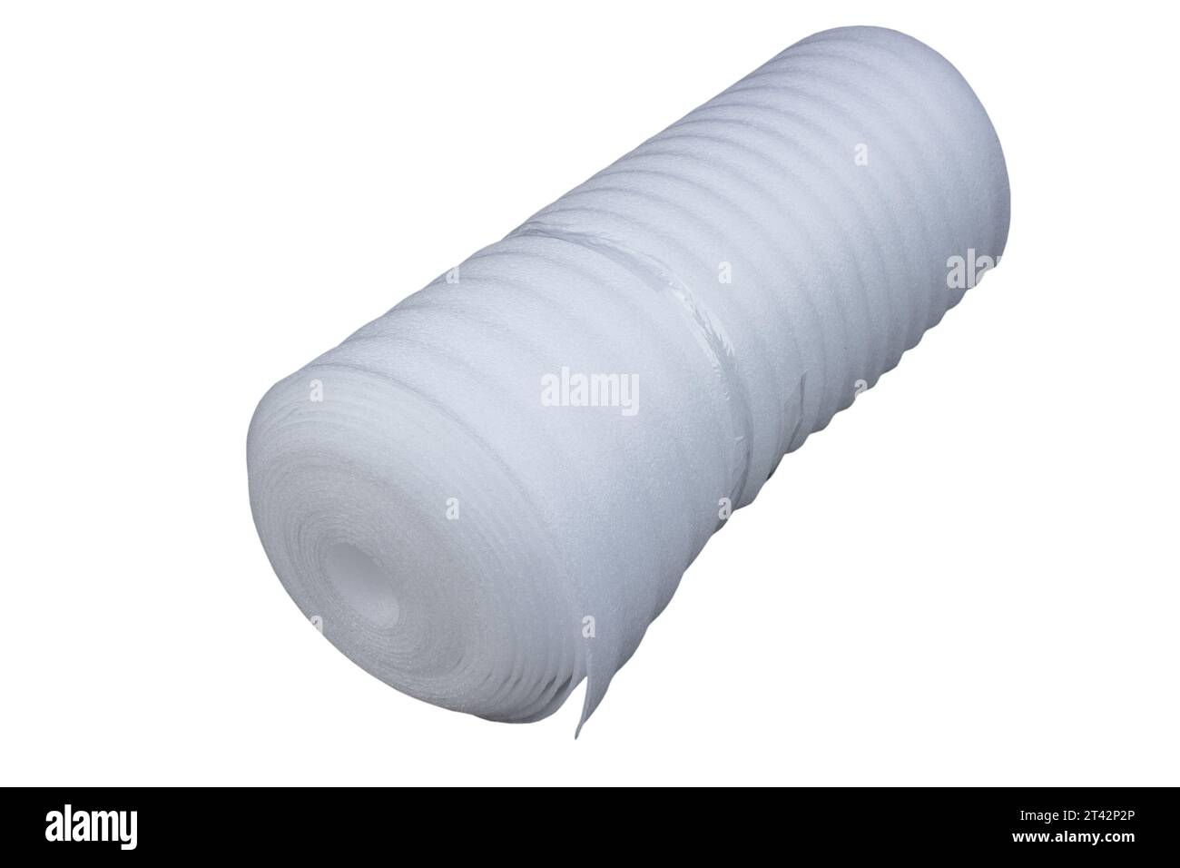 white foam polyethylene roll on a white background, foam polyethylene ...