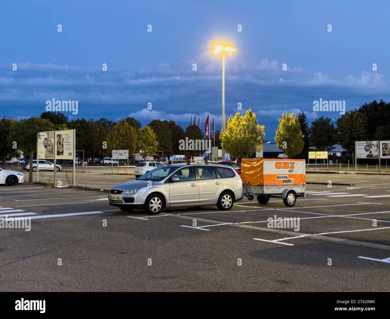 Strasbourg, France - Oct 3, 2023: A Ford vehicle stationed in a vast ...