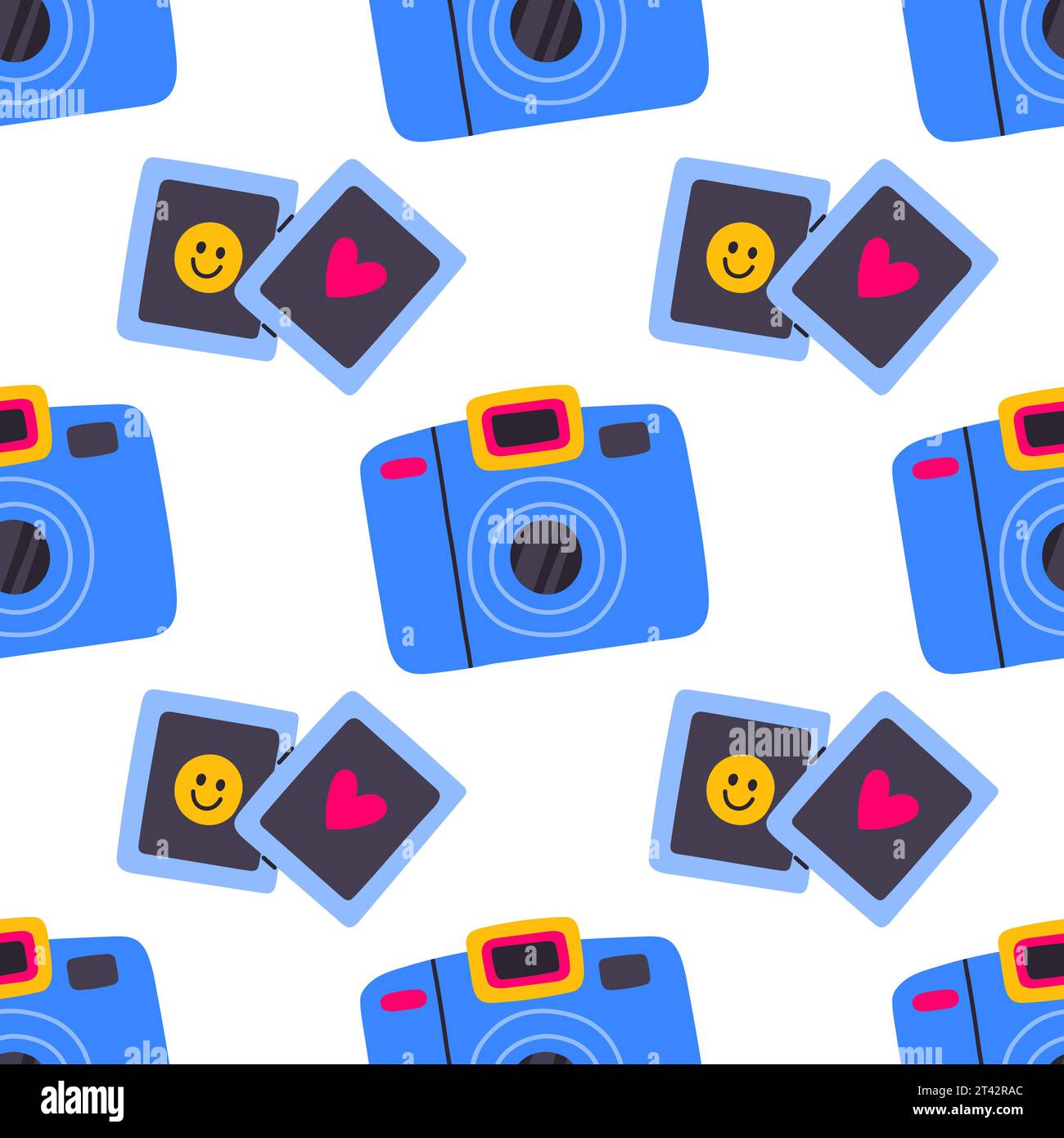 80s 90s seamless pattern in modern style flat, line style. Hand drawn ...