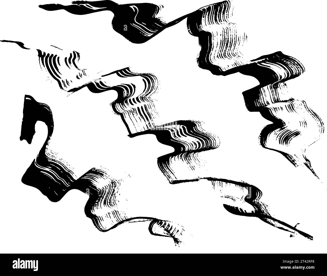 Grunge Dry Brush Ink Strokes Free Hand Set Stock Vector Image & Art - Alamy