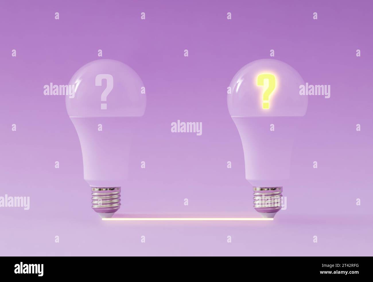 Creative layout made of light bulbs on fancy violet background. Minimal ...