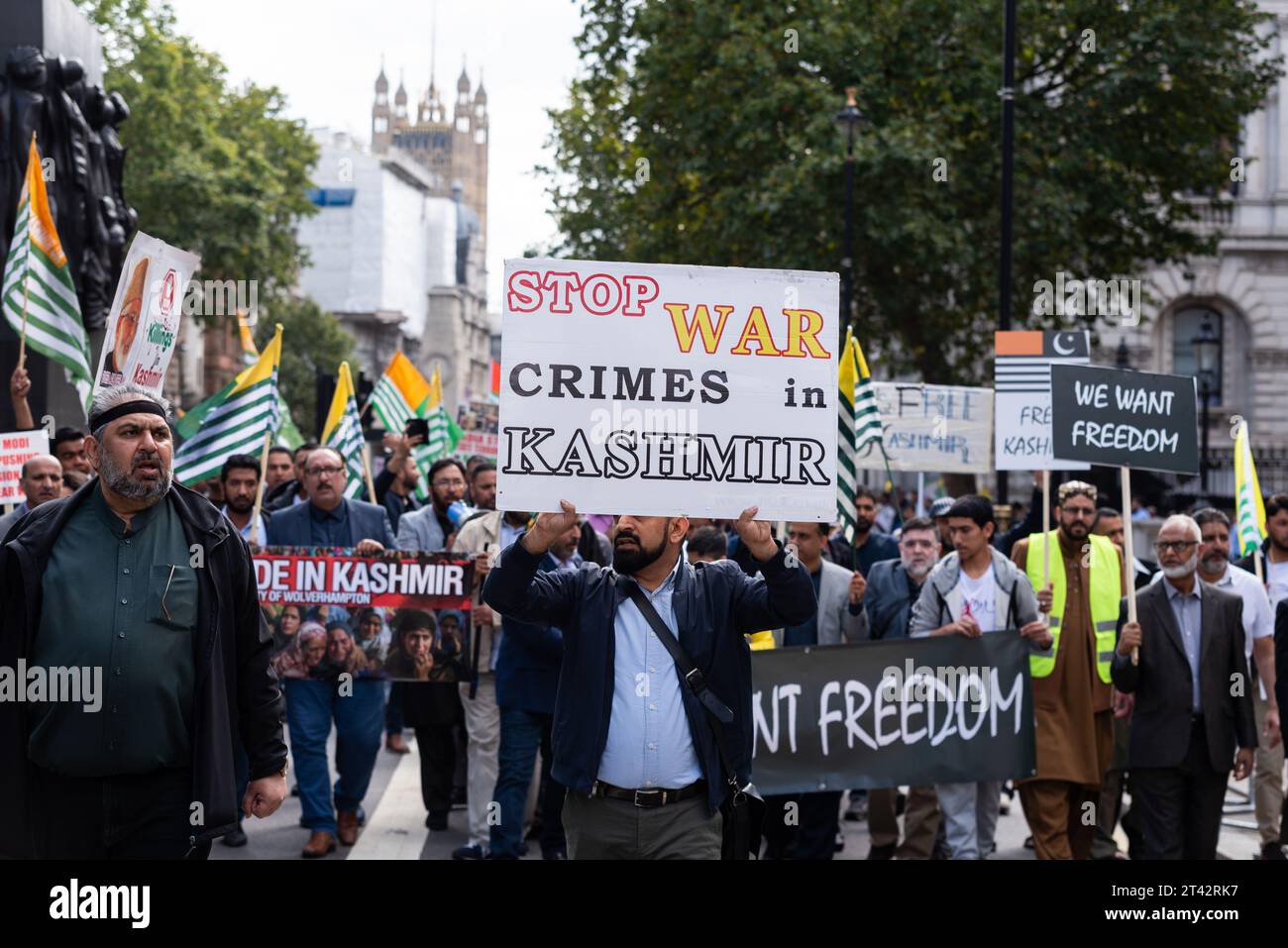Protest demonstrating against the Indian occupation of Jammu & Kashmir ...