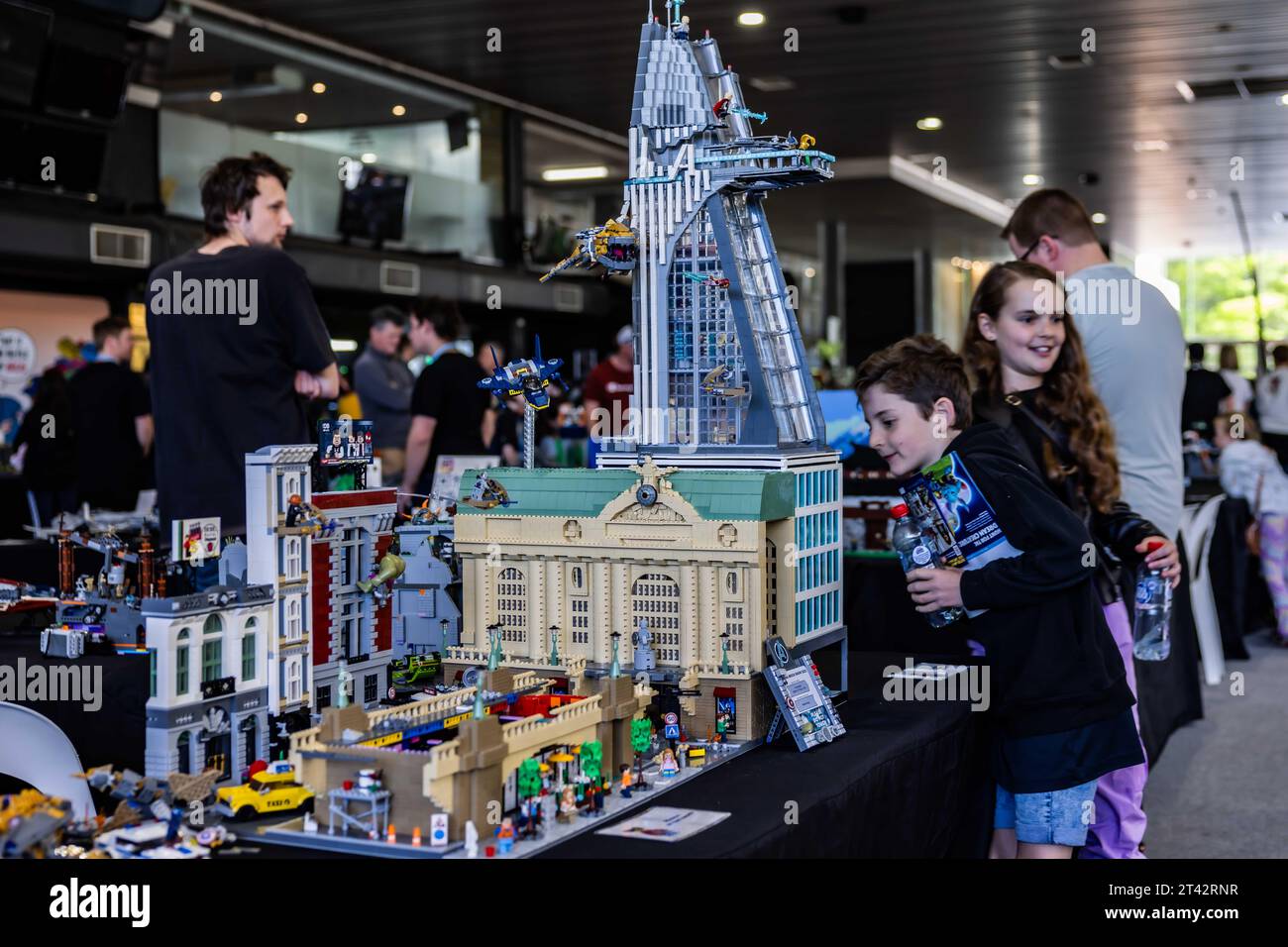 Canberra, Australia. 28th Oct, 2023. People watch the Lego exhibition ...