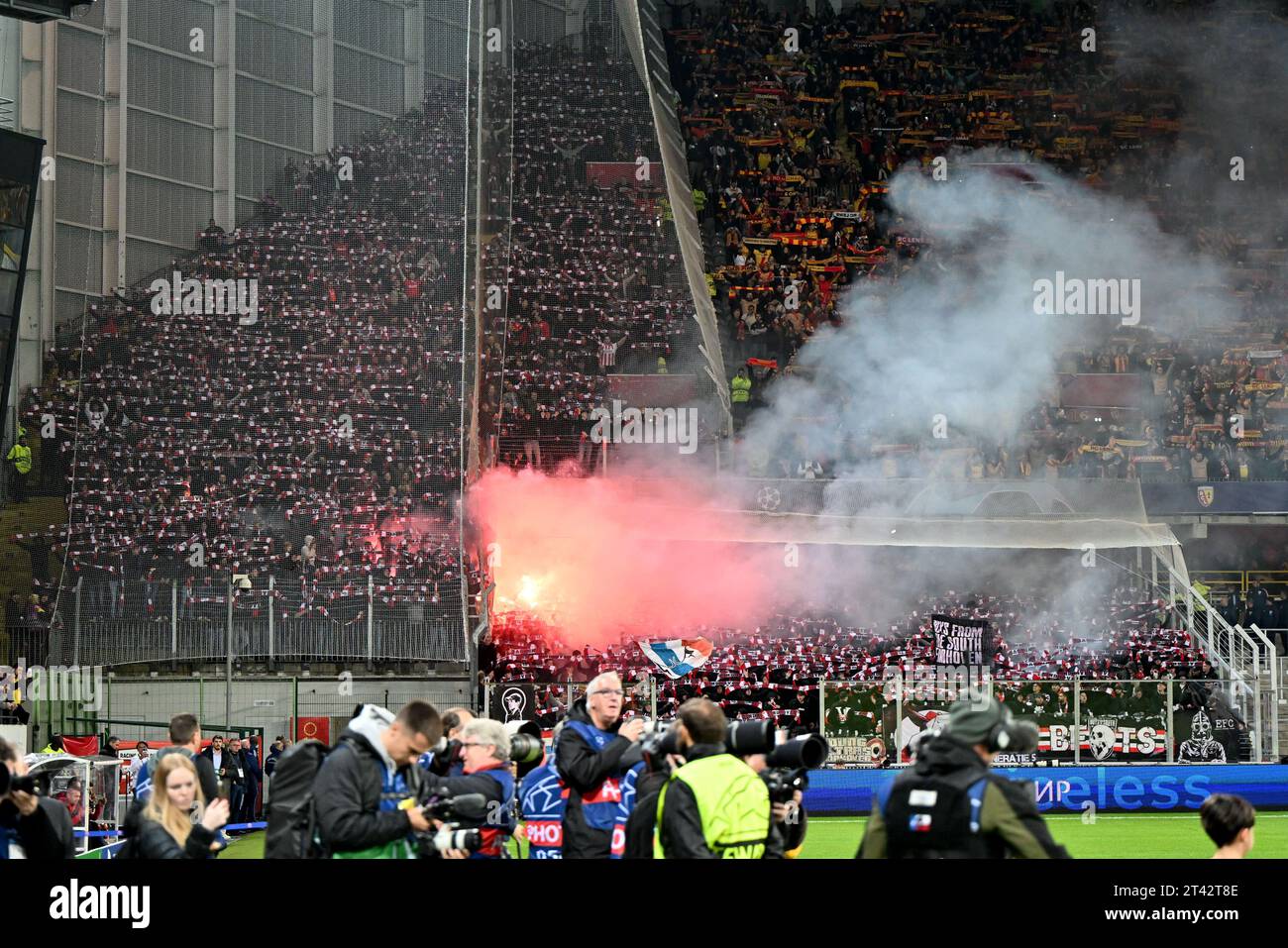 Lens, France. 24th Oct, 2023. fans and supporters of PSV Eindhoven ...