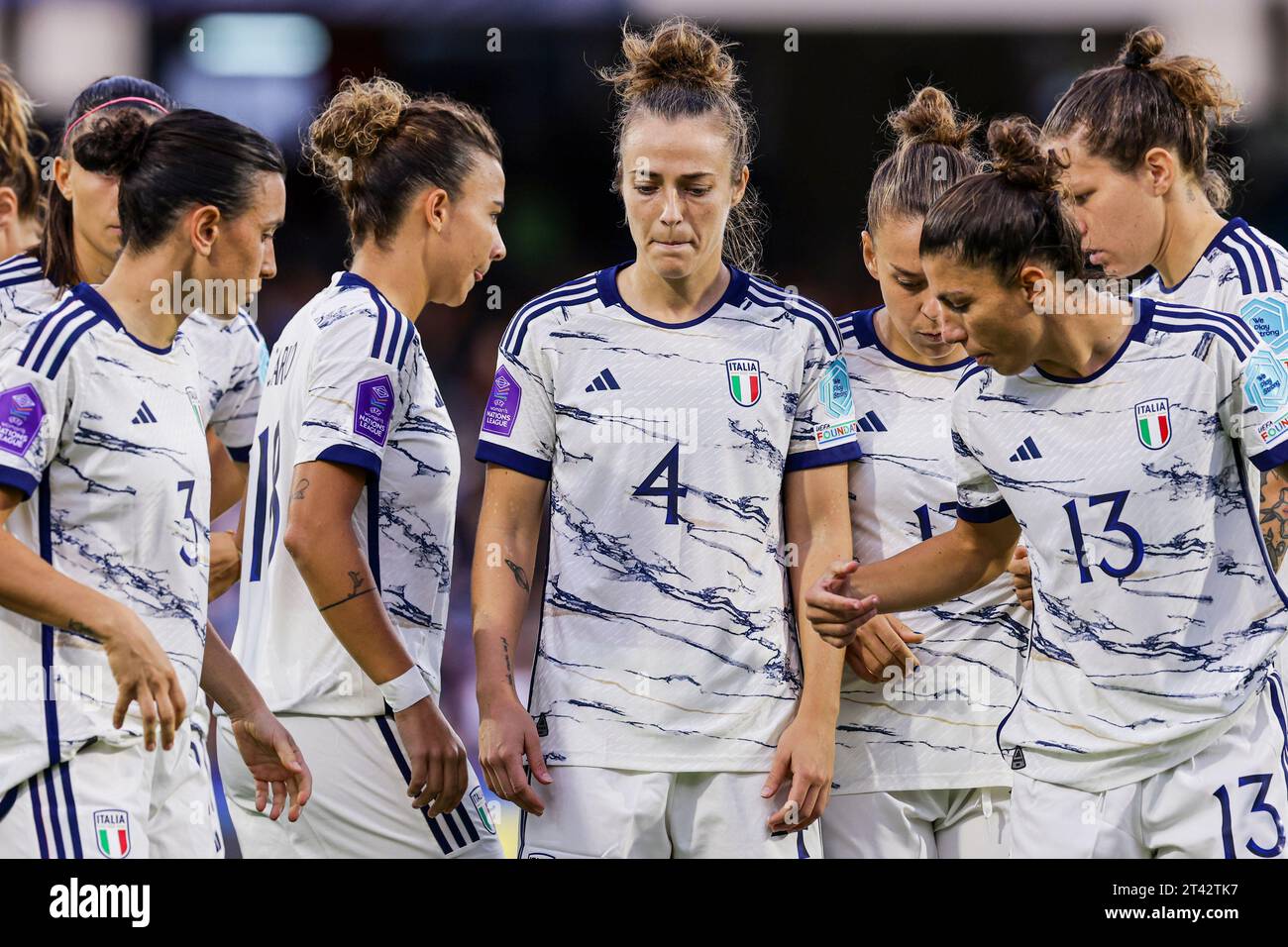 Disappointment Italian players during the women Nation League football ...