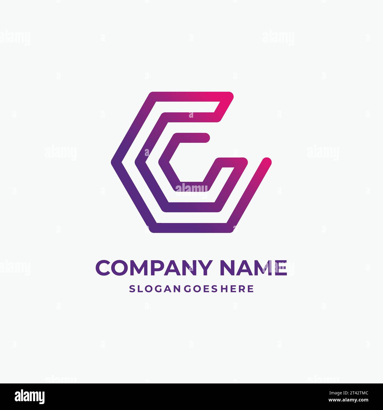 Hexagon c letter logo design template Royalty Free Vector Stock Vector ...