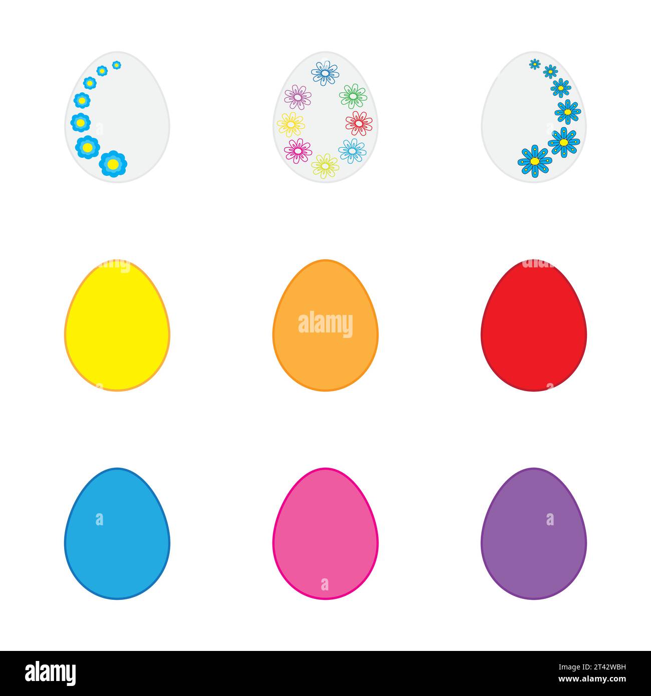 Easter eggs colored set Stock Vector Images - Alamy