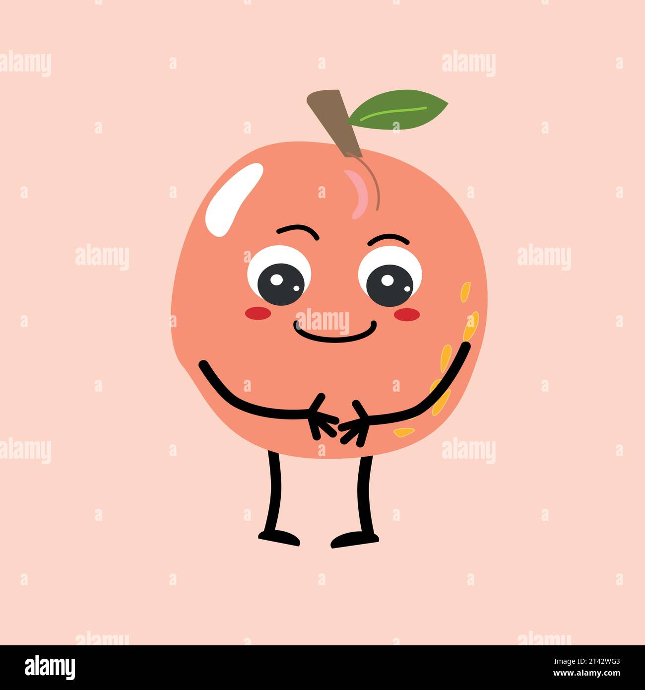 background with cute cartoon character - peach Stock Vector Image & Art ...