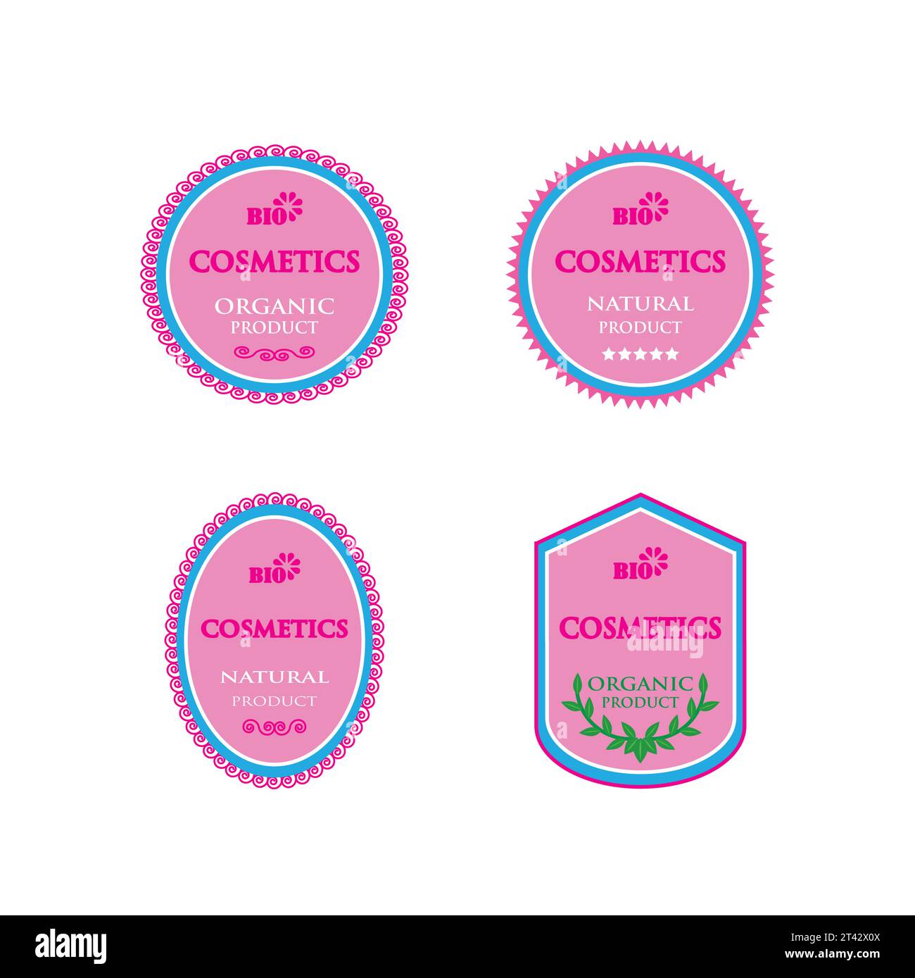 Set of labels for bio cosmetics Stock Vector Image & Art - Alamy