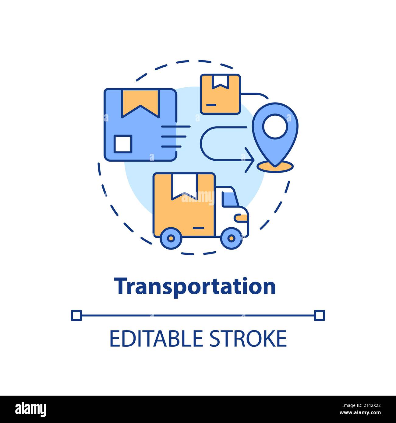 2D simple thin linear colorful transportation icon Stock Vector Image ...