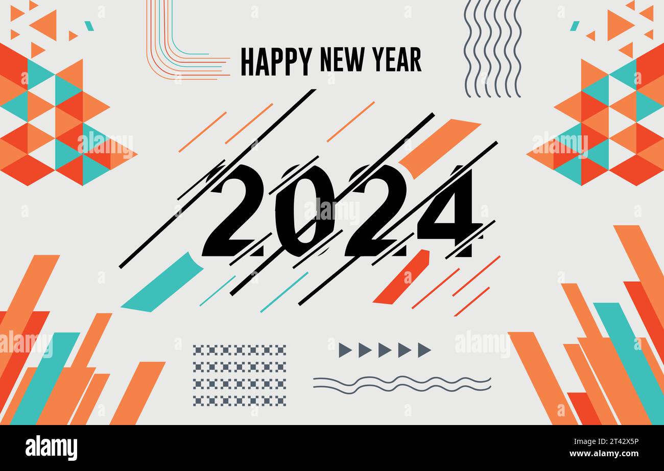appy New Year 2024 banner with text calligraphy background and ...