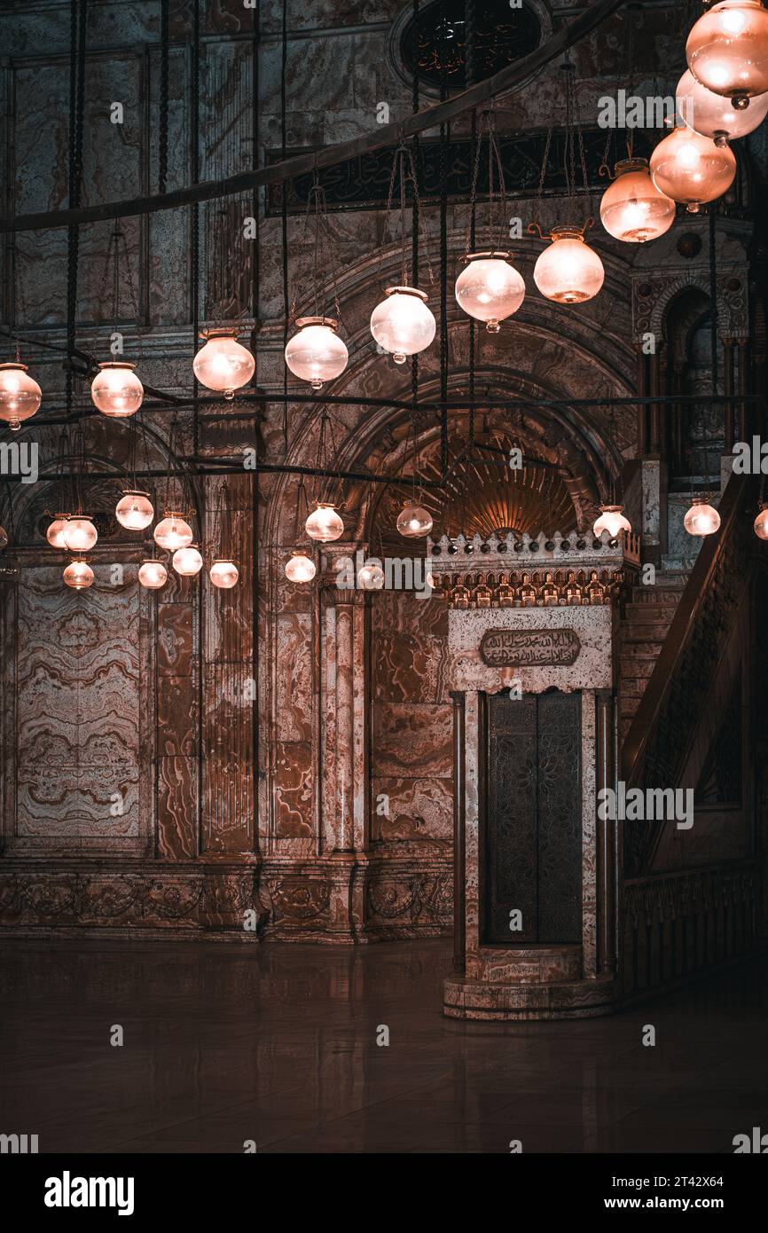 Exquisite details of The Mosque of Muhammad Ali's interiors Stock Photo ...