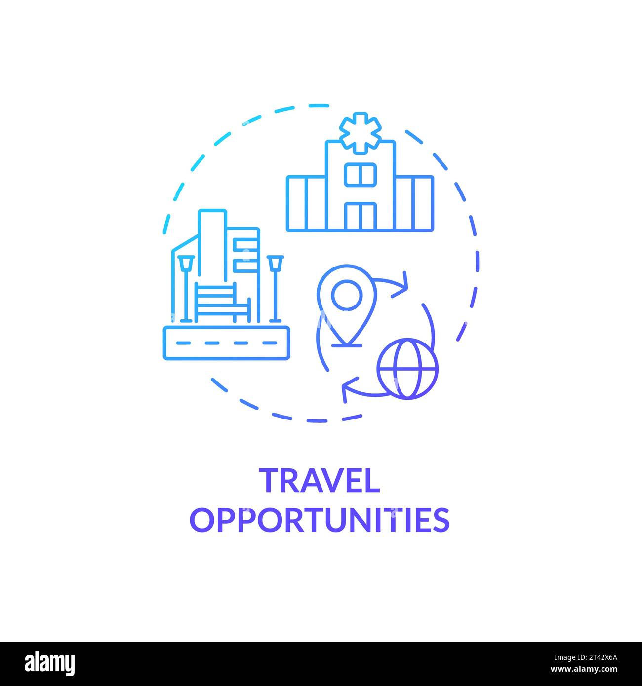 Thin line gradient icon travel opportunities concept Stock Vector Image ...