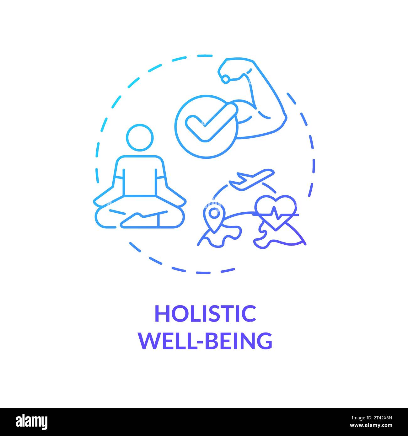 Thin line gradient icon holistic wellbeing concept Stock Vector Image ...
